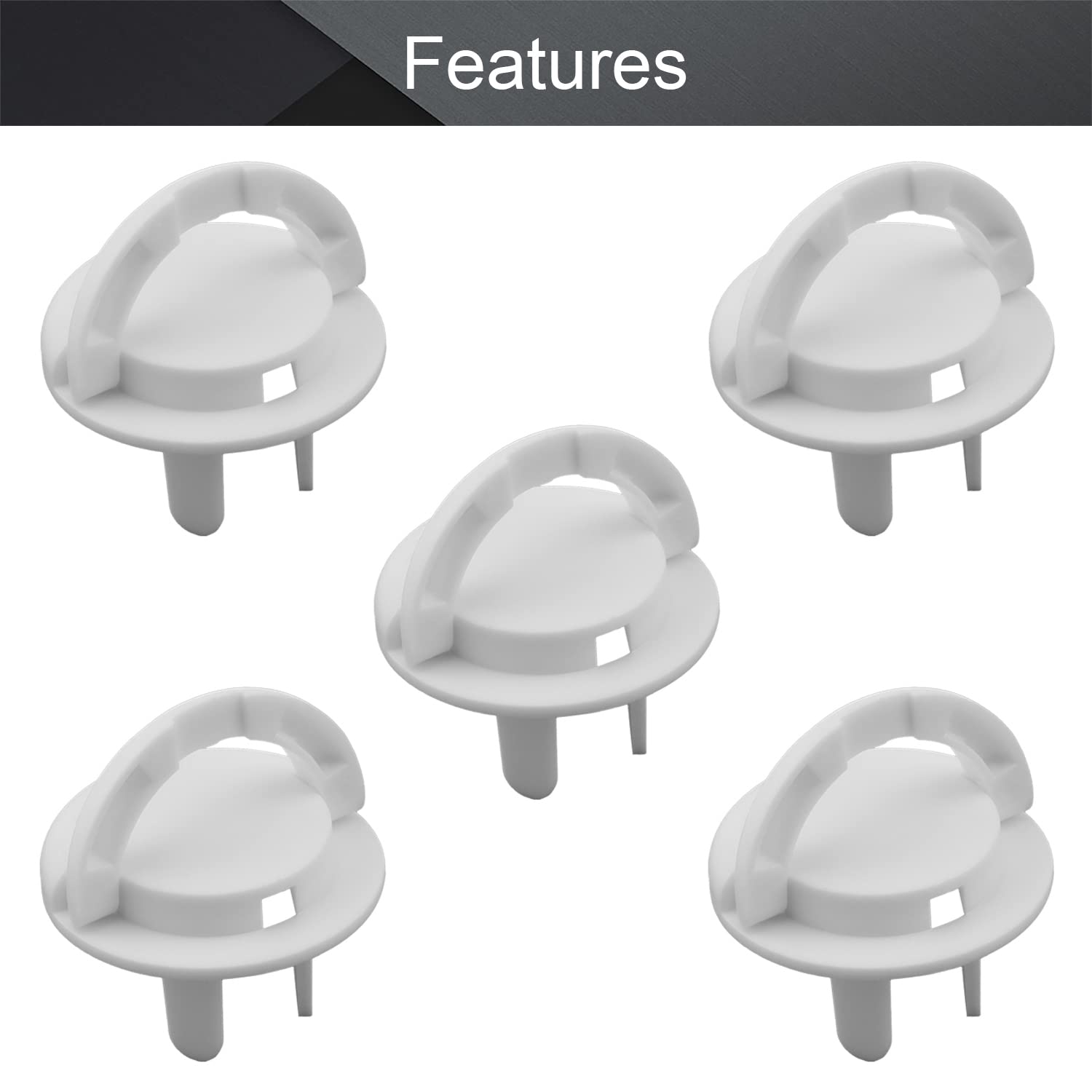 Fielect Outlet Plugs Covers Childproof Outlet Covers Protectors Electric Socket Cover Electrical Protector 3-Hole White 10Pcs