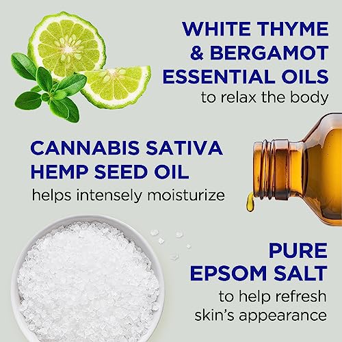 Dr Teal's Body Wash with Pure Epsom Salt, Cannabis Sativa Hemp Seed Oil, 24 fl oz (Pack of 2) (Packaging May Vary)