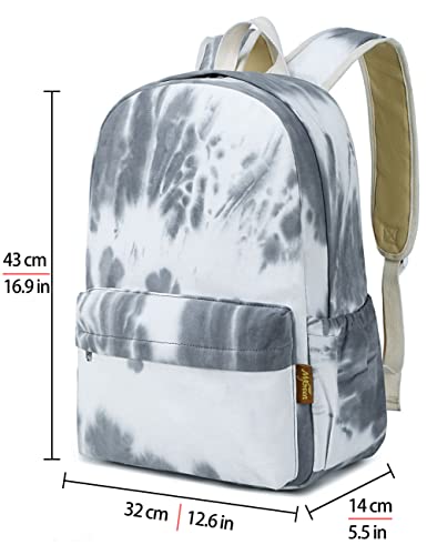 mygreen Canvas School Bag Backpack Girls, Ranibow Style Unisex Fashionable Canvas Zip Backpack School College Laptop Bag for Teens Girls Students Casual Lightweight Travel Daypack Outdoor