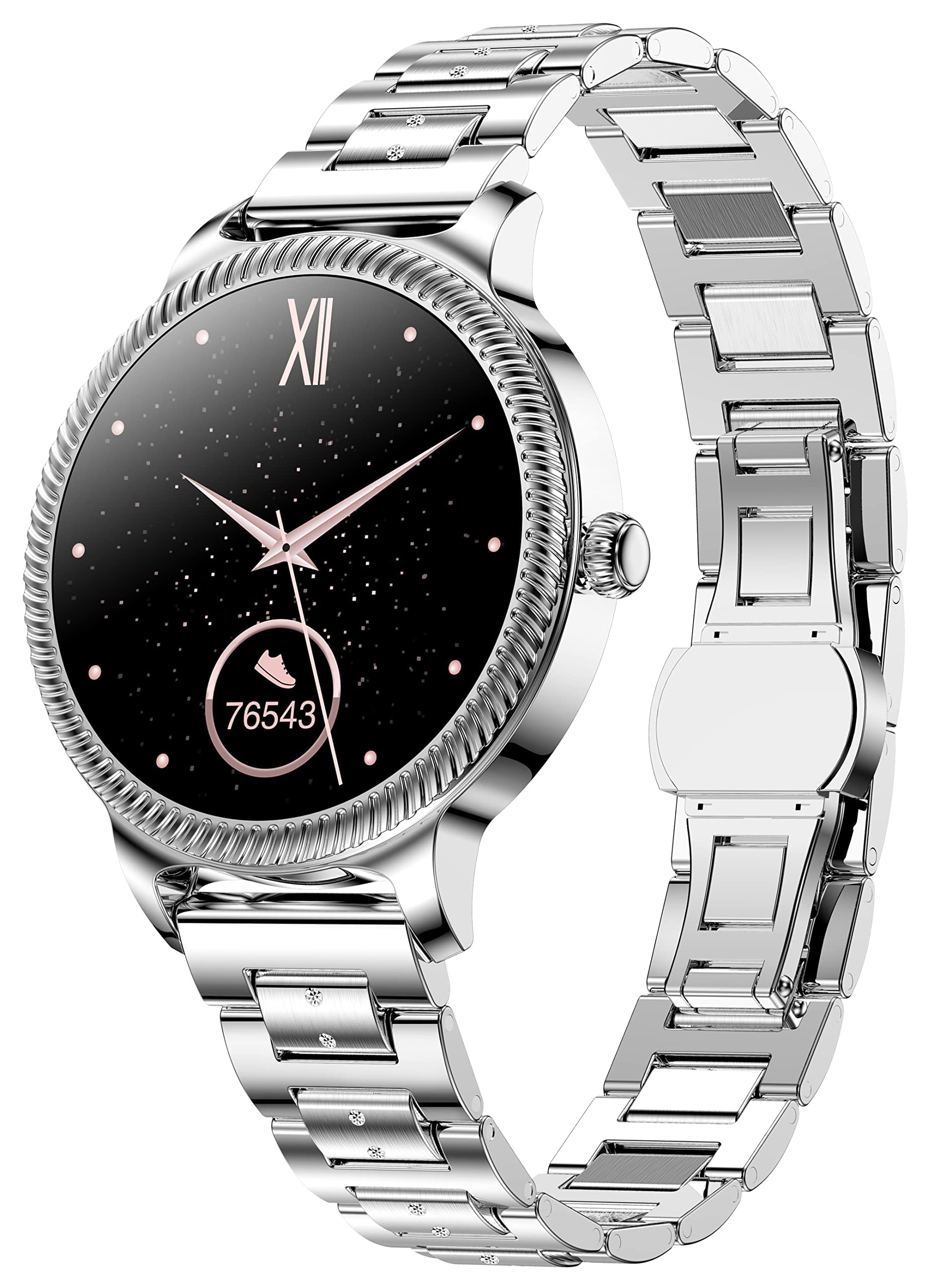 Yihou Smart Watches for Women Fitness Tracker Heart Rate Full Touch Screen Watch Pedometer Step Counter Smart Bracelet Text Call Reminder Waterproof Smart Watch for Android Phones Compatible iPhone