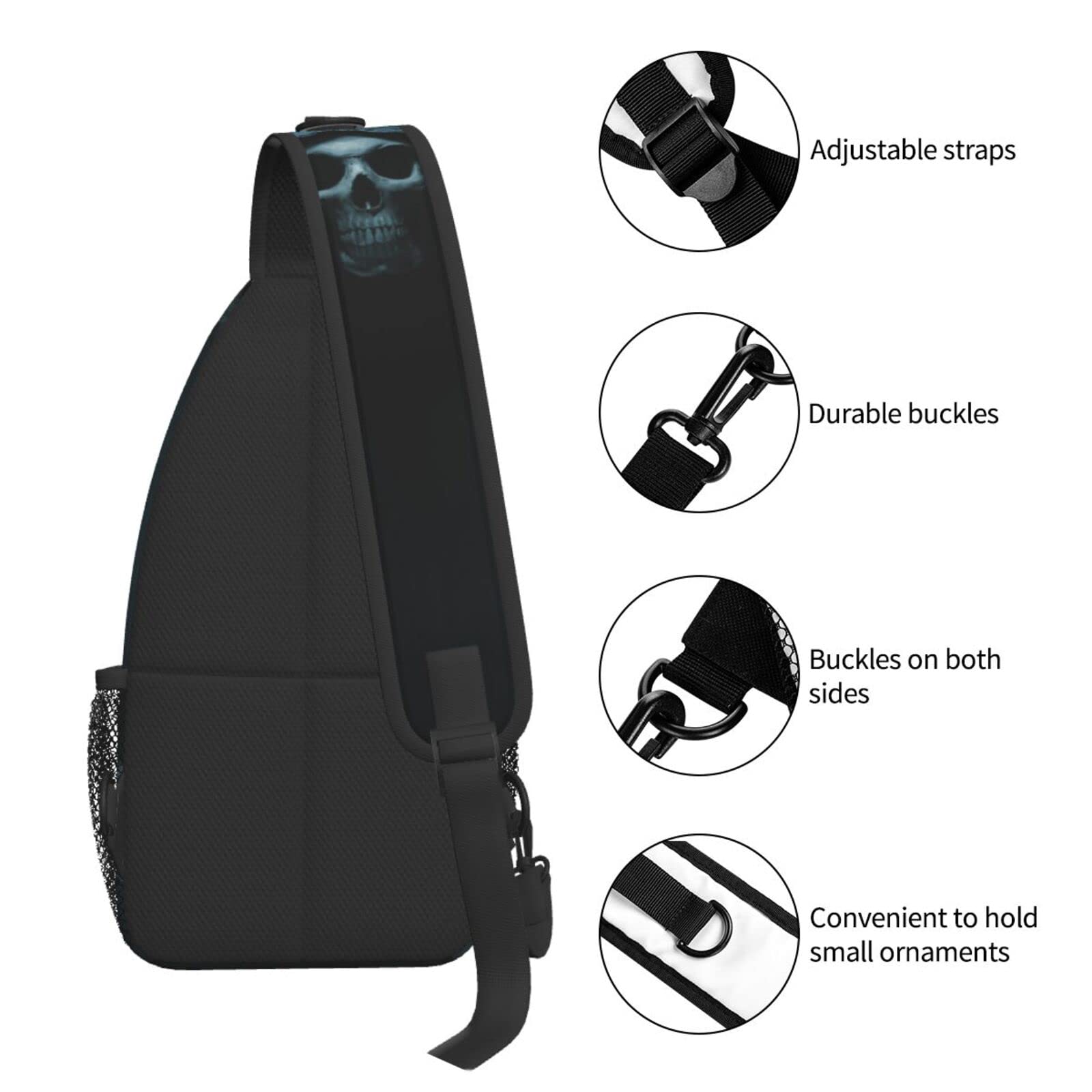 DZUAIKIT Sling Backpack Grim Reaper Reaching Print Crossbody Shoulder Sling Bag For Men & Women