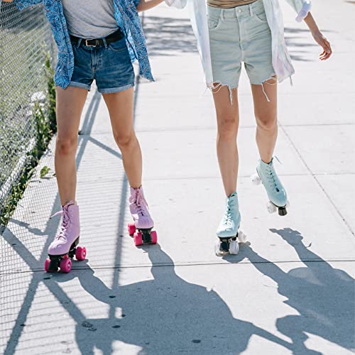 Roller Skates for Women Men PU Leather Classic Roller Skates Adjustable Four-Wheel High-Top Shoes for Beginner, Professional for Indoor Outdoor Girls Unisex