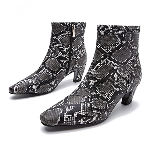 FASDNENDYS Ankle Boots Thick-Soled Boots Women's Boots Shoes Mid-Length Fashion Characteristic Plantar Tear Black