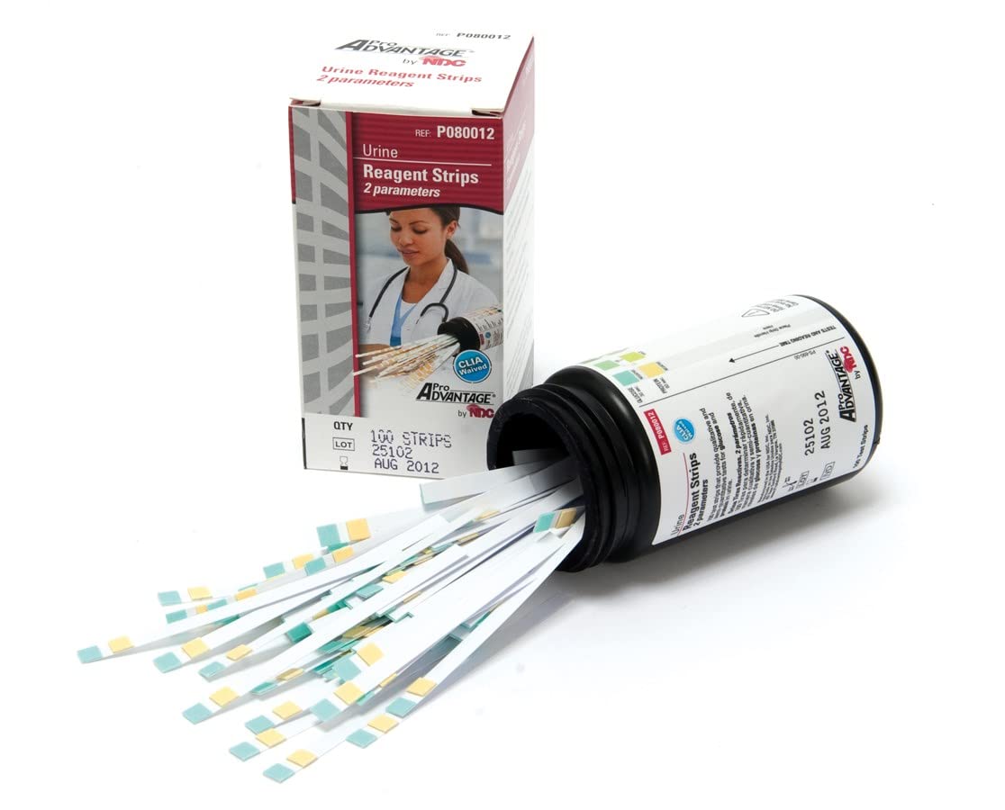 Pro Advantage P080012 Urine Reagent Strips, 2 Parameter, Glucose, Protein, CLIA Waived, 100/Btl