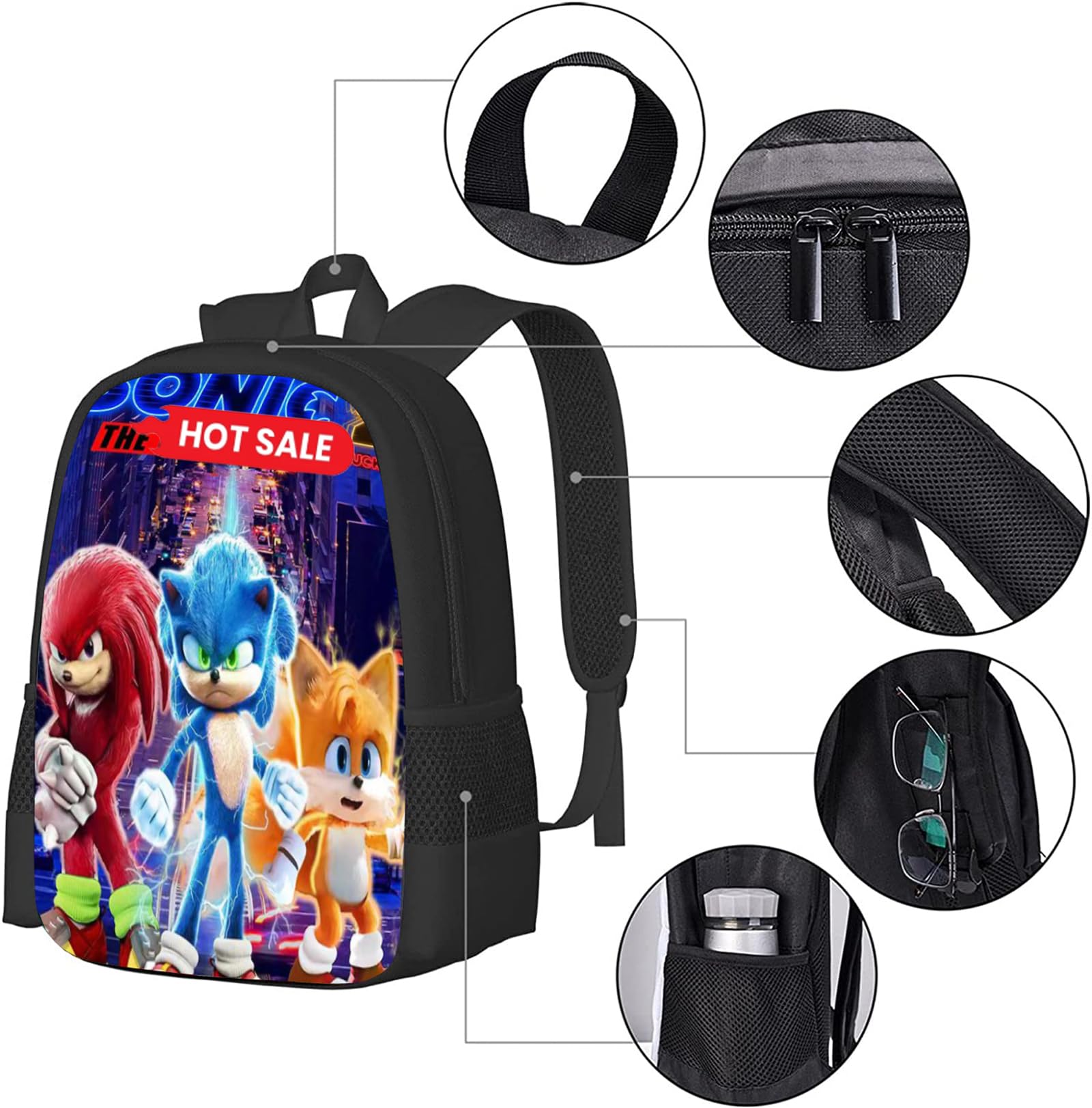 FGJIIFDF Cute Cartoon Anime Backpack for School,3D Print 17 Inch Large Capacity Adjustable Bag for Teens Boys Girls (Blue C)