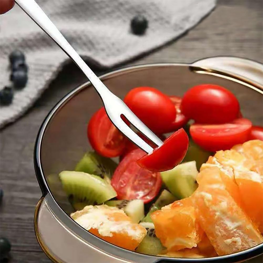 Stainless Steel Forks Set, Forks for Oyster and Shellfish, Appetizers Tasting Forks, Cocktail Salad Dessert Fruit Forks for Birthday Wedding Party Travel (6 Pcs)