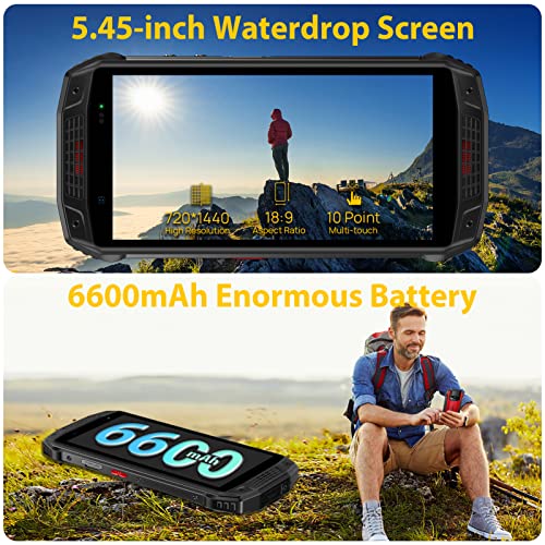 Ulefone Armor 15 Rugged Smartphone, Built in TWS Earbuds, 6600mAh Big Battey, IP68/IP69K Waterproof Phones Unlocked, 11GB+128GB, 12MP+13MP+16MP, 5.45-in HD+, Android 12, Dual Speakers, Face ID, Blue