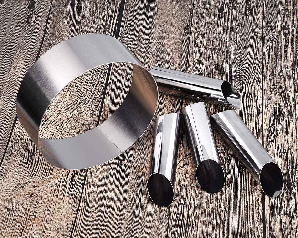 DS. DISTINCTIVE STYLE Cannoli Tubes Kit 12 Pieces Stainless Steel Canolli Shell Molds with Cake Ring Mold DIY Canoli Forms for Baking