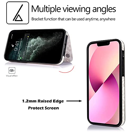 uCOLOR Flip Leather Wallet Case Card Holder for iPhone 12 Pro/12 Women and Girls with Card Holder Kickstand Marble Design Compatible with iPhone 12/iPhone 12 Pro 5G 6.1 inch (Leopard)