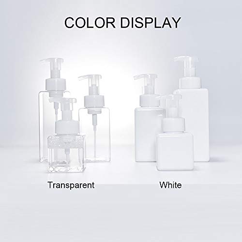 FKJLUN Soap Dispenser Pump Square Clear Foaming Bottle Liquid Soap Whipped Mousse Points Bottling Shampoo Lotion Shower Gel Foam Pump Bottles Ending Hand Lotion Bottle (Color : 450ml Pink)
