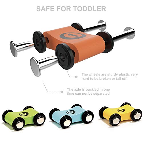 HANFAIRS Wooden Car Ramp Toy Toddler Car Playset Replacement 12