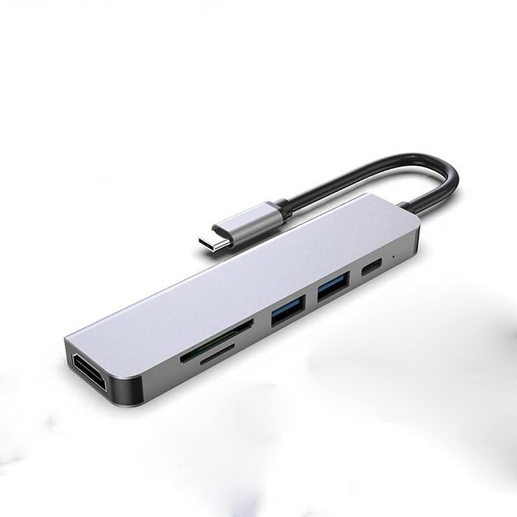 JAHH USB Hub USB HUB C Adapter 6 in 1 USB C to USB 3.0 HDMI-Compatible Dock USB-C Type C 3.0 Splitter