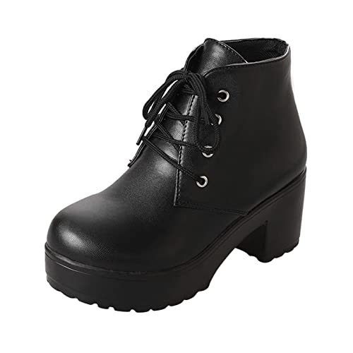 FASDNENDYS Boots for Women Ankle Booties Chunky Boots Shoes Heels Pointed Ankle High Boots Womens Heeled Boots Size 11 Black