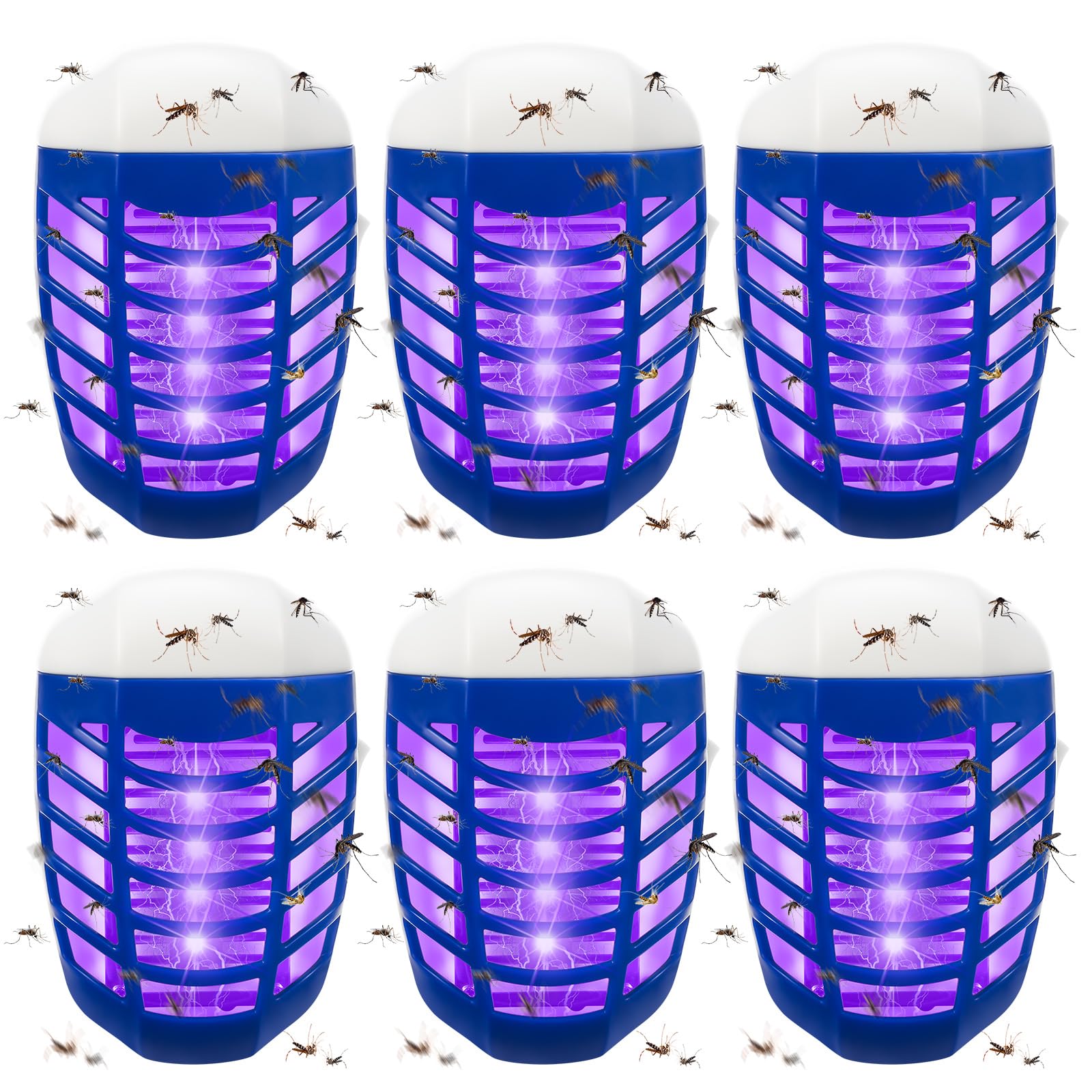 Jahy2Tech Indoor Bug Zapper 6 Pack Electronic Mosquito Zapper Indoor Mosquito Killer Lamp with UV Light Attractant,Plug in Fruit Fly Traps Indoor for Home,Living Room,Office Insect Traps Pest Control