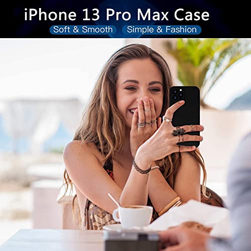 KPKHDI iPhone 13 Pro Max Case Compatible with iPhone 13 Pro Max Matte Silicone Stain Resistant Cover with Full Body Protection Anti-Scratch Shockproof Case 6.7 inch (Black)