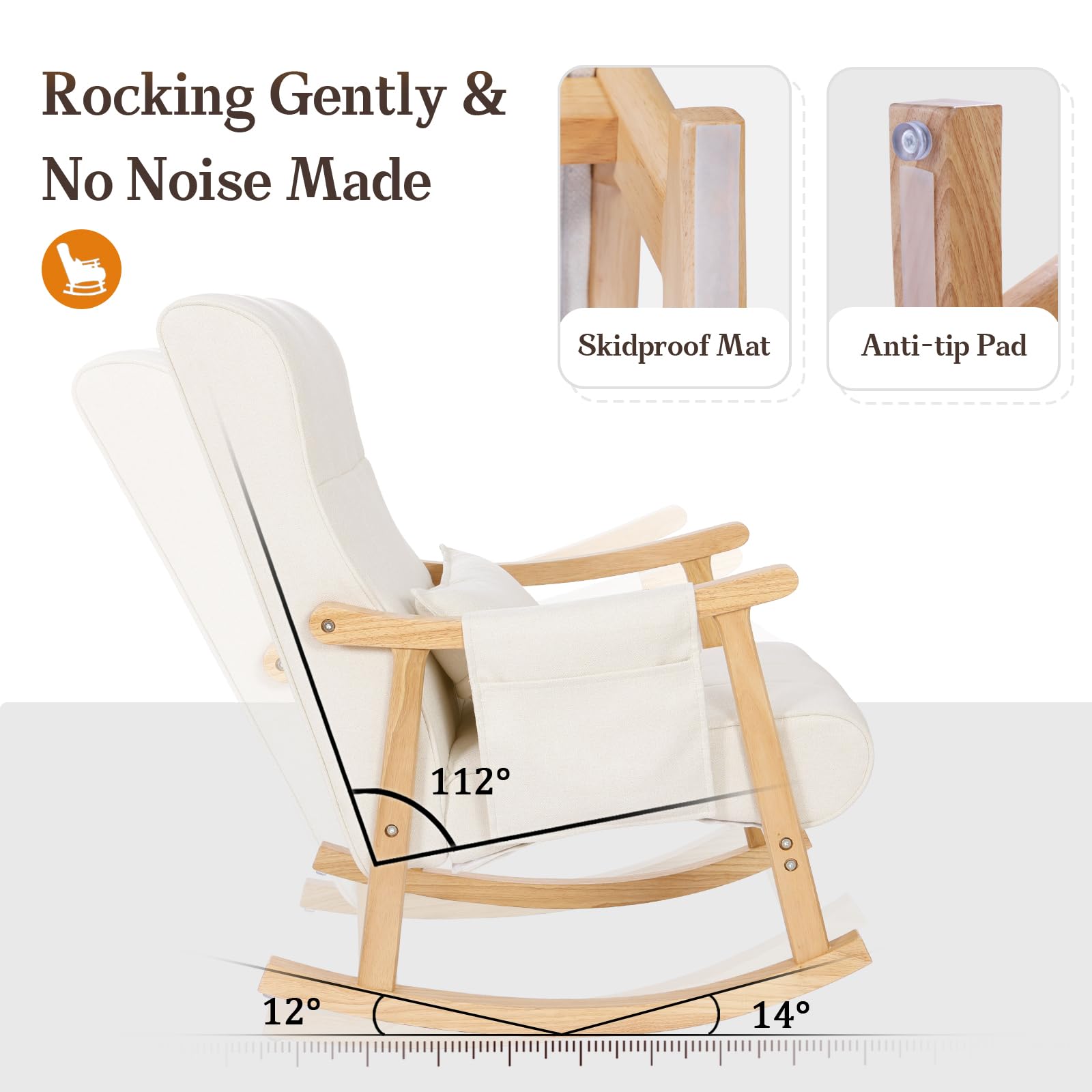 NOBLEMOOD Nursery Rocking Chair