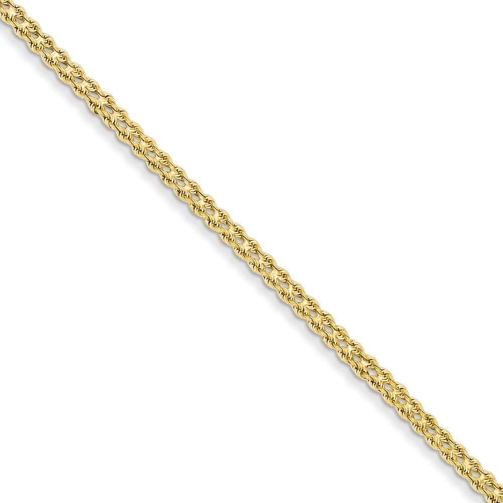 Floreo 10k Yellow Gold Double Rope Chain Bracelet, 7 inch
