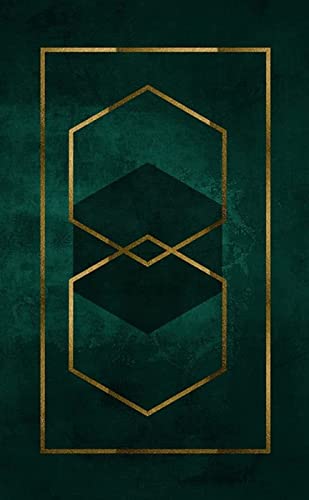 Luxury Emerald Green Kids Rugs, Golden Lines Thick Soft Plush Area Rugs, Breathable Durable Carpet, Machine Washable Mat for Kitchen Doormat Home Decor 5' x 7'