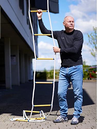 JIANGY Emergency Fire Ladder Non-Slip Escape Rope Ladder for Window and Balcony 2-3 Story Homes Reusable Compact Lightweight External Rescue Ladder/15M/49Ft
