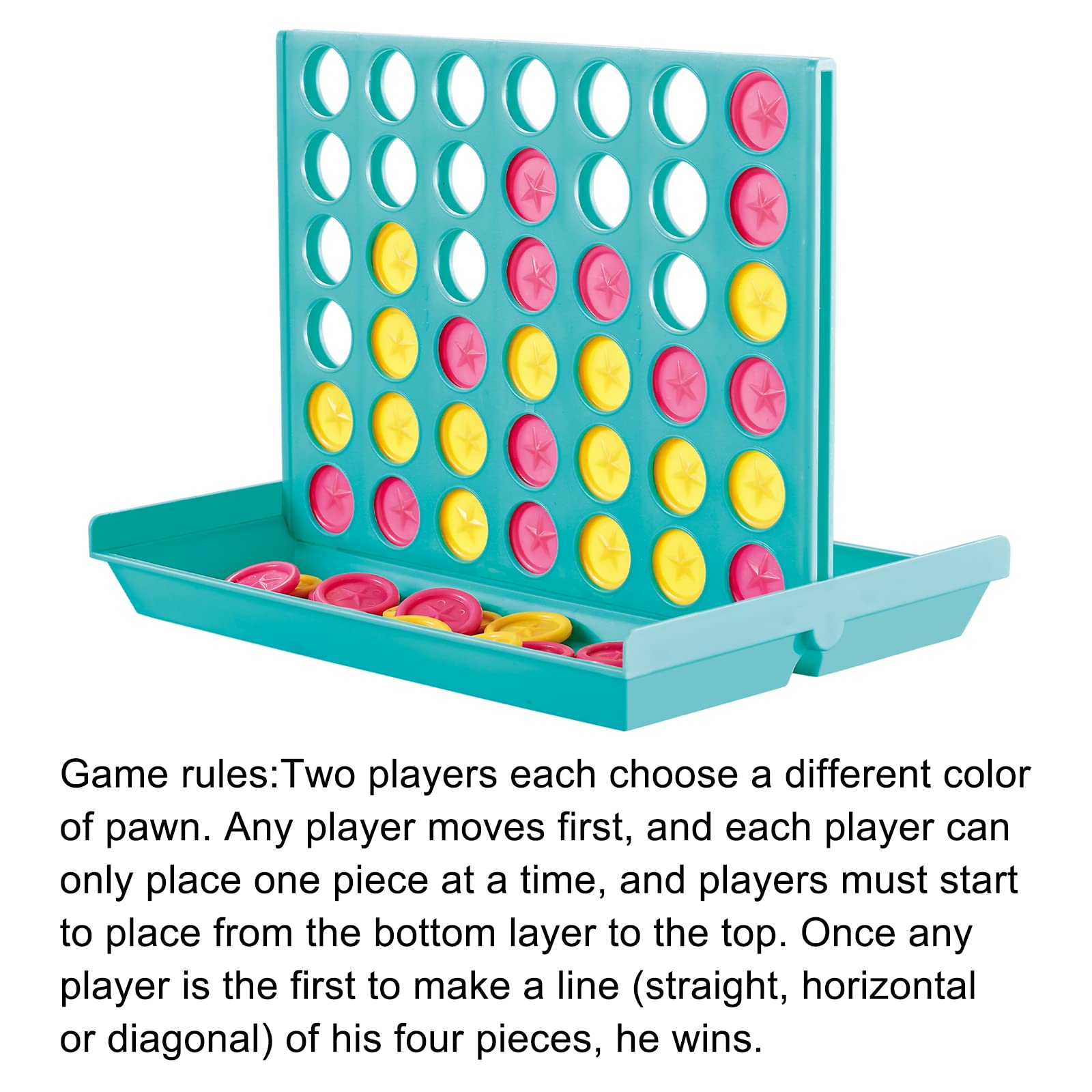 Funny Board Game 4 in A Row Stacking Blocks Bouncing Ball Ludo Party Games for Family