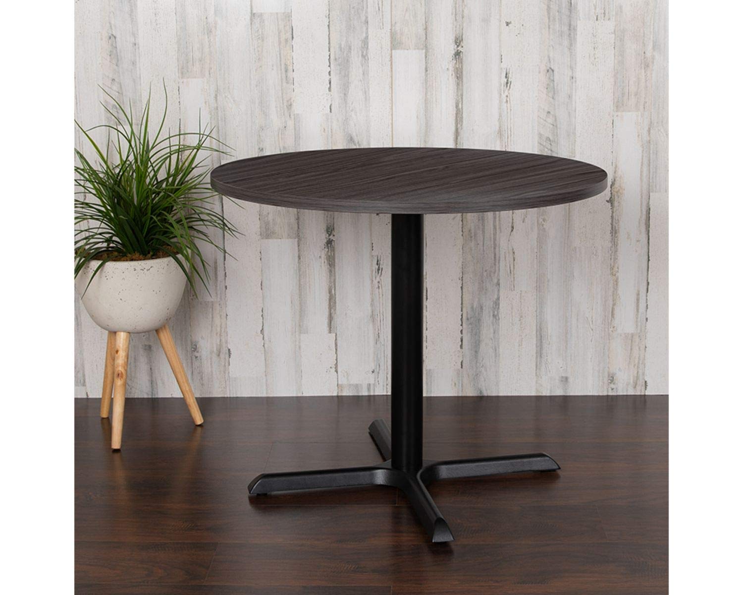 Flash Furniture Chapman 36" Round Multi-Purpose Conference Table in Rustic Gray
