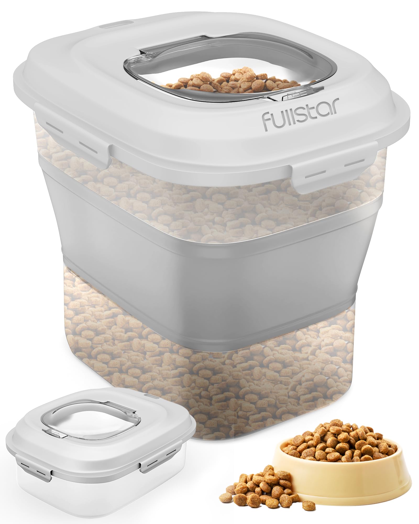 fullstar Large Dog Food Storage Container Up to 37.5 lbs Capacity - Collapsible Pet Food Storage - Pet Food Container - Dog Food Storage - Dog Food Bin - Pet Food Storage Containers - Dog Food Holder