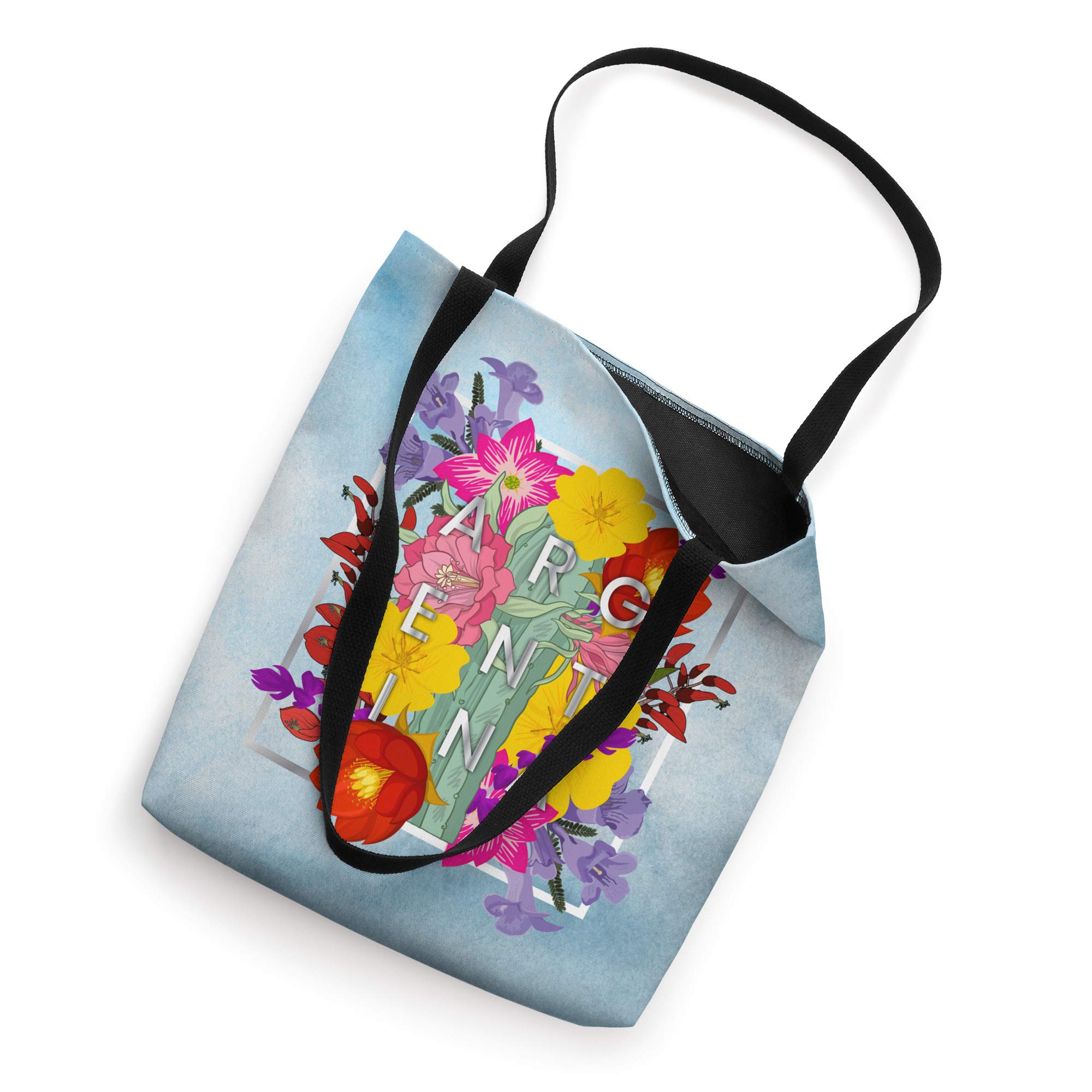 Flowers of Argentina Word Art - Argentinian Pride Tote Bag