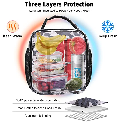 Gocokia Lunch Bag Insulated for Men Women Water- Resistant Cooler Bag with Bottle Holder Bento Box Bag with Adjustable Shoulder Strap for Adults Work Office Picnic (12L, Camo)