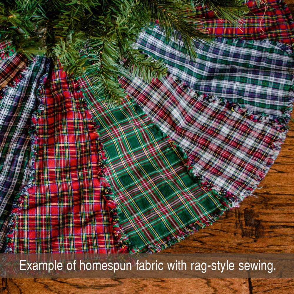 McCuan Green Tartan Plaid Cotton Homespun Fabric by JCS - Sold by The Yard