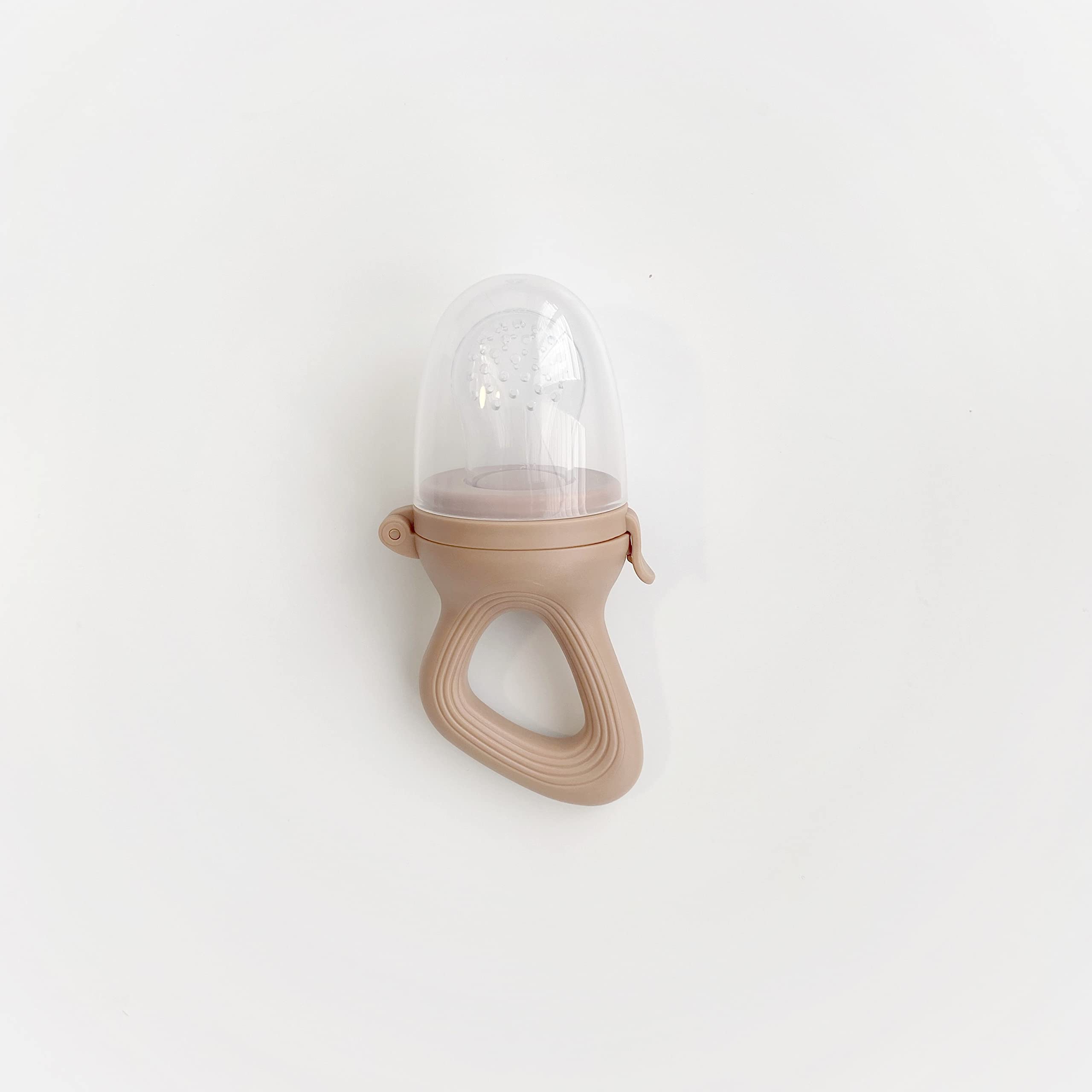 Norajoh Baby Food Fruit Feeder Pacifier | Teething Weaning Food Grade BPA Free Silicone teether for Babies (Chai Tea)