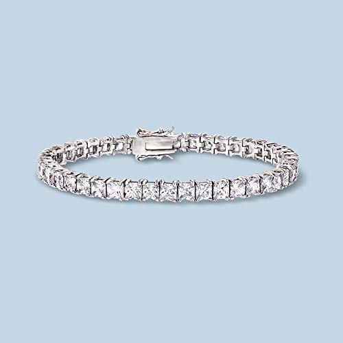 Ross-Simons 16.00 ct. t.w. Princess-Cut CZ Tennis Bracelet in Sterling Silver. 7 inches