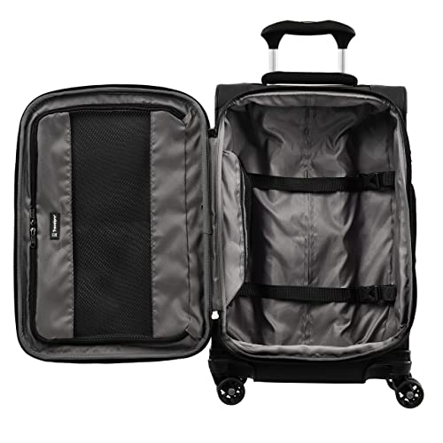 Travelpro Tourlite Softside Expandable Luggage with 4 Spinner Wheels, Lightweight Suitcase, Men and Women, Black, Carry-On 21-Inch