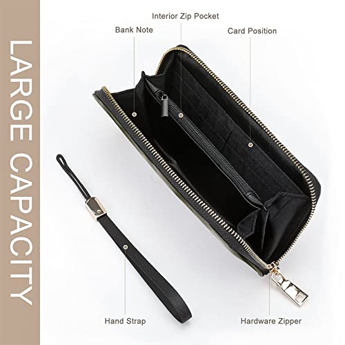 FunnyStar Goat Women's Long RFID Hand Wallet Wristlet Clutch Purse PU Leather Handbag with Wrist Strap