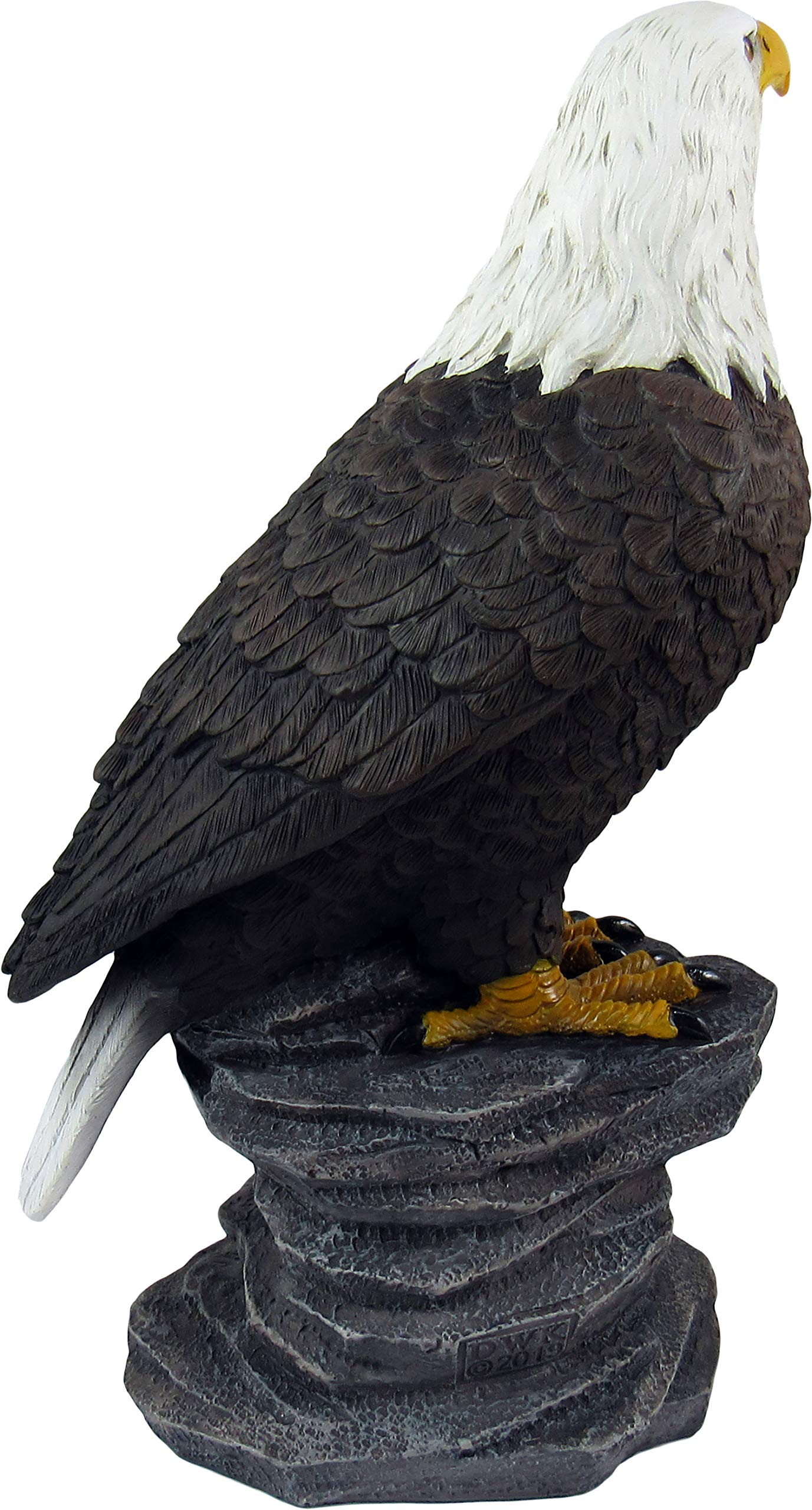 DWK - Liberty - Majestic American Bald Eagle on Rock Desk Statue Figurine Patriotic Sculpture USA Freedom Office Bookshelf Tabletop Home Decor Accent, 9-inch…