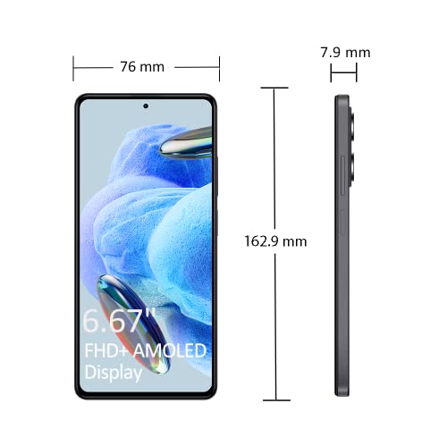 Xiaomi Redmi Note 12 Pro 5G + 4G (128GB + 6GB) Factory Unlocked 6.67" 50MP Triple Camera (Only Tmobile/Metro/Mint USA Market) + Extra (w/Fast Car Charger Bundle) (Midnight Black)