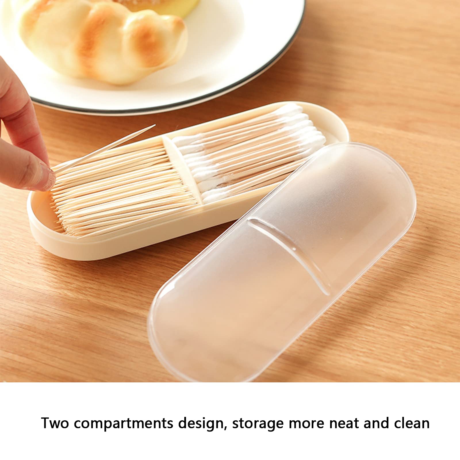 Portable Travel Cotton Pad Storage Case Cotton Swab Ball Holder Dispenser Sponge and Cosmetic Storage Box with Transparent Lid Storage Jar Sanitary Napkins Pad Container Dental Sealed Floss Box 2 Pcs