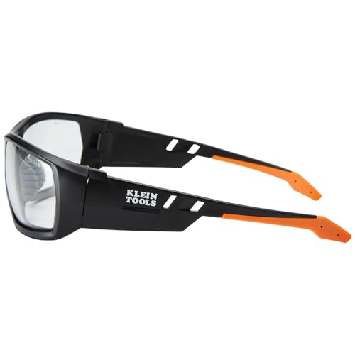 Klein Tools 60163 Safety Glasses, Professional PPE Protective Eyewear with Full Frame, Scratch Resistant and Anti-Fog, Clear Lens, 5.6 x 4 inch