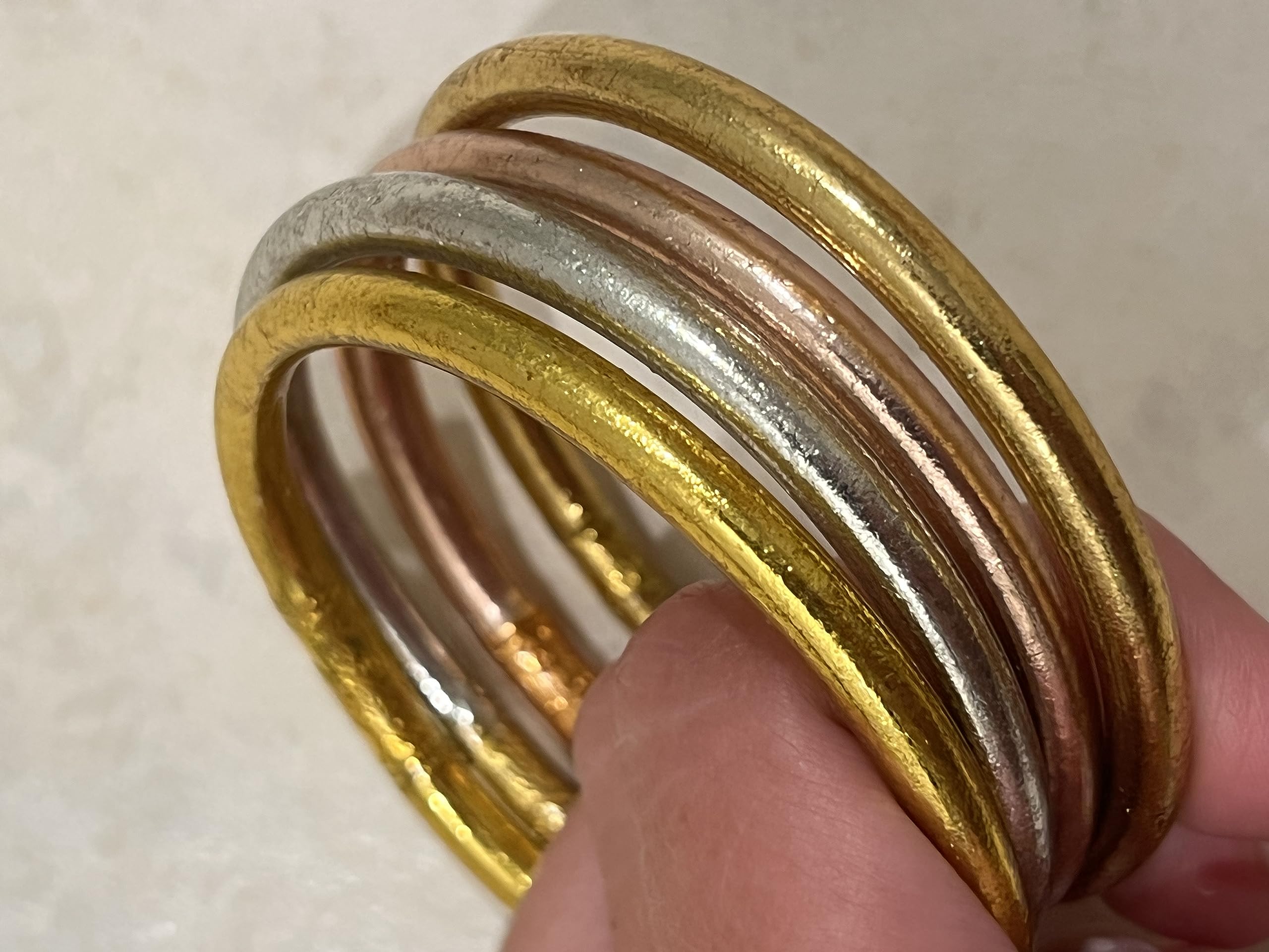 EMME EVERYDAY RAIN or SHINE INTERLOCKING BRACELETS THAI (DARKGOLD, MED)