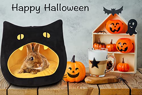 LyssKMK Cat Halloween Bed Rabbit Halloween Bed Cave Rabbit Sleeping Bed Bunny Guinea Pig Warm House Small Pet Winter Hideout for Kitten Rabbit Dwarf Bunny Ferret Chinchilla Hedgehog