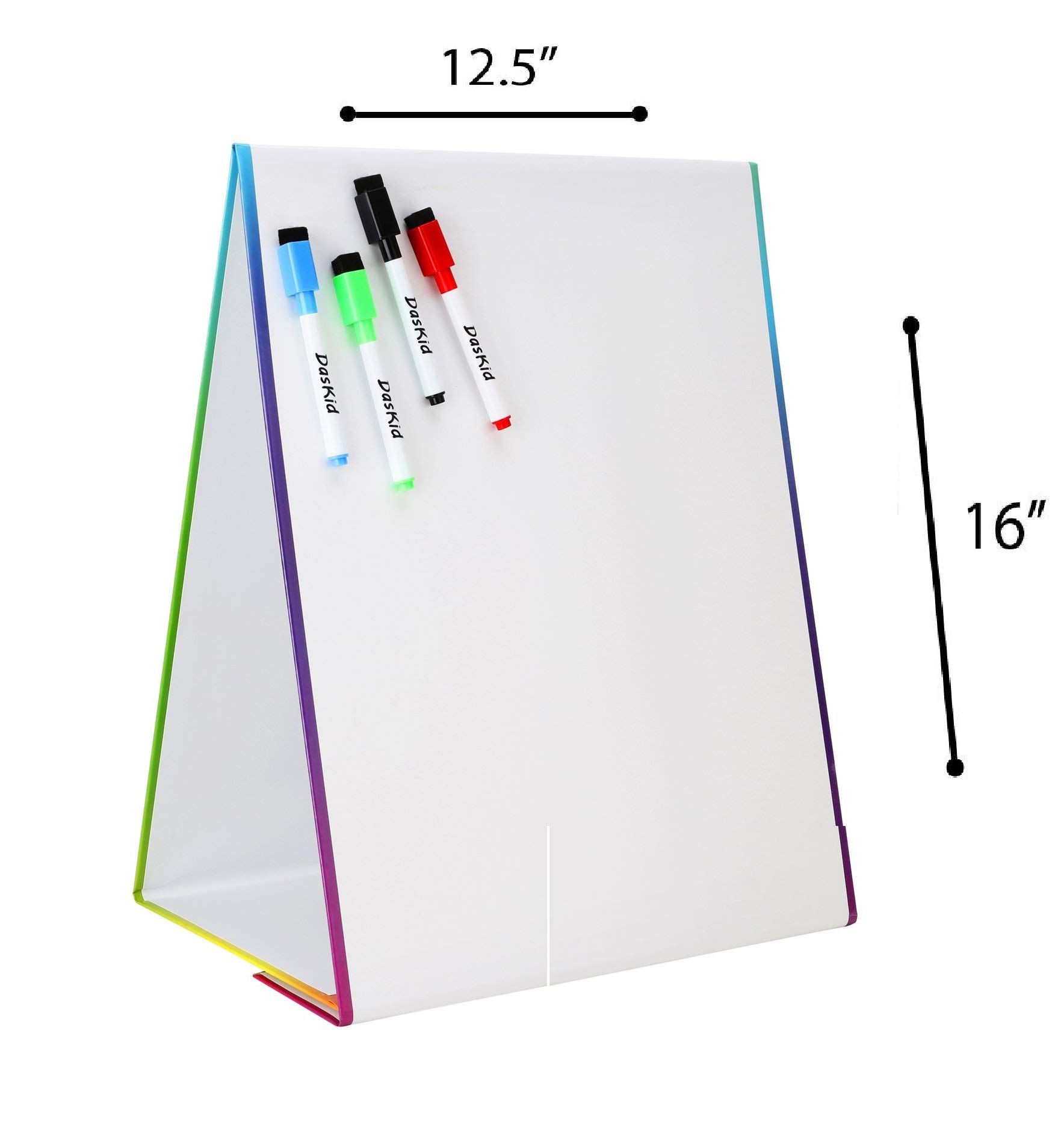 Tabletop Magnetic Easel & Whiteboard (2 Sides) Includes: 4 Dry Erase Markers. Drawing Art White Board Educational Kids Toy