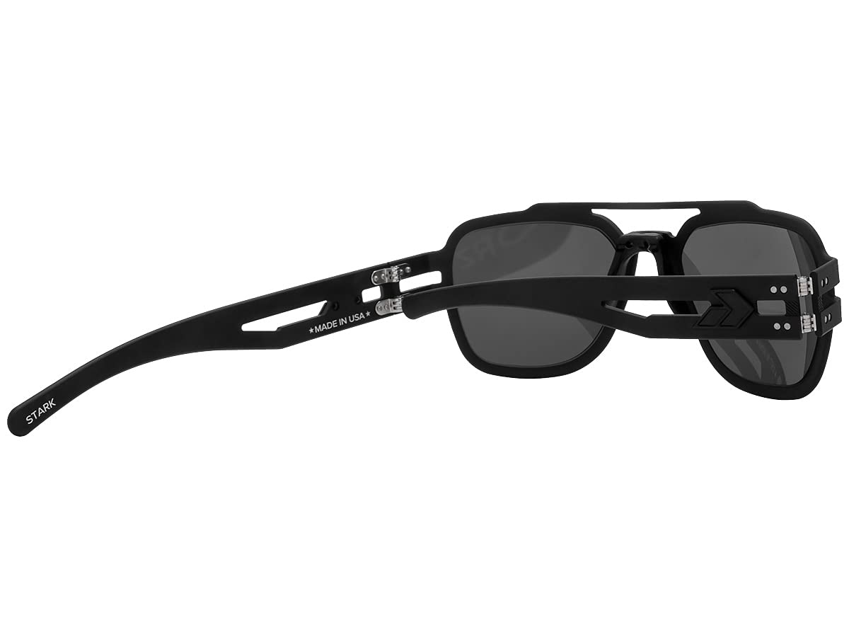 Gatorz Eyewear Stark Sunglasses - Black Aluminum Frame with Blackout Logo Smoke Lens
