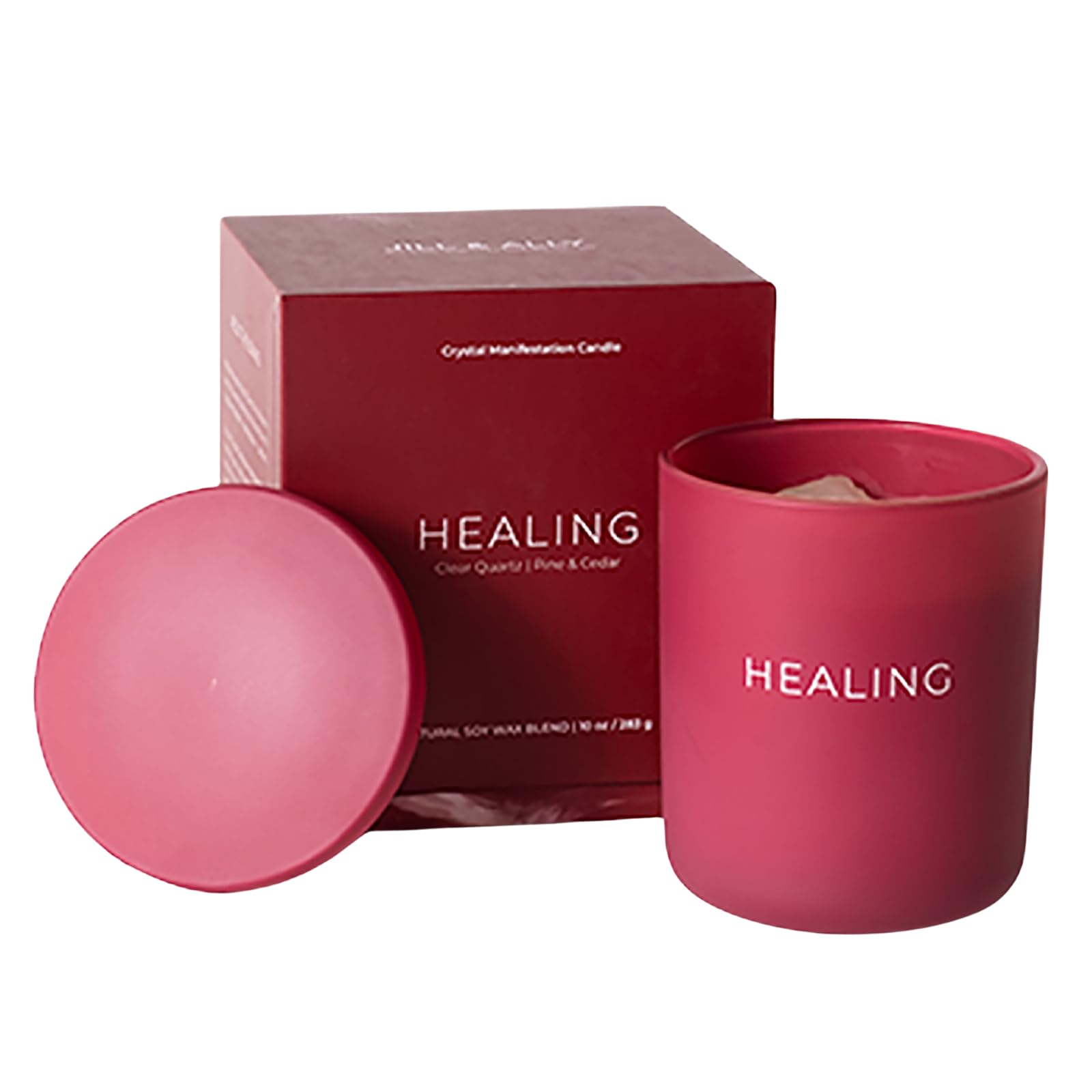 Jill & Ally Blessed Crystal Manifestation Candle with Lid - Harvest Moon Scented with Blue Agate, 100% Soy, 45 Hours Burn Time, Relaxing Aromatherapy for Meditation and Positive Energy