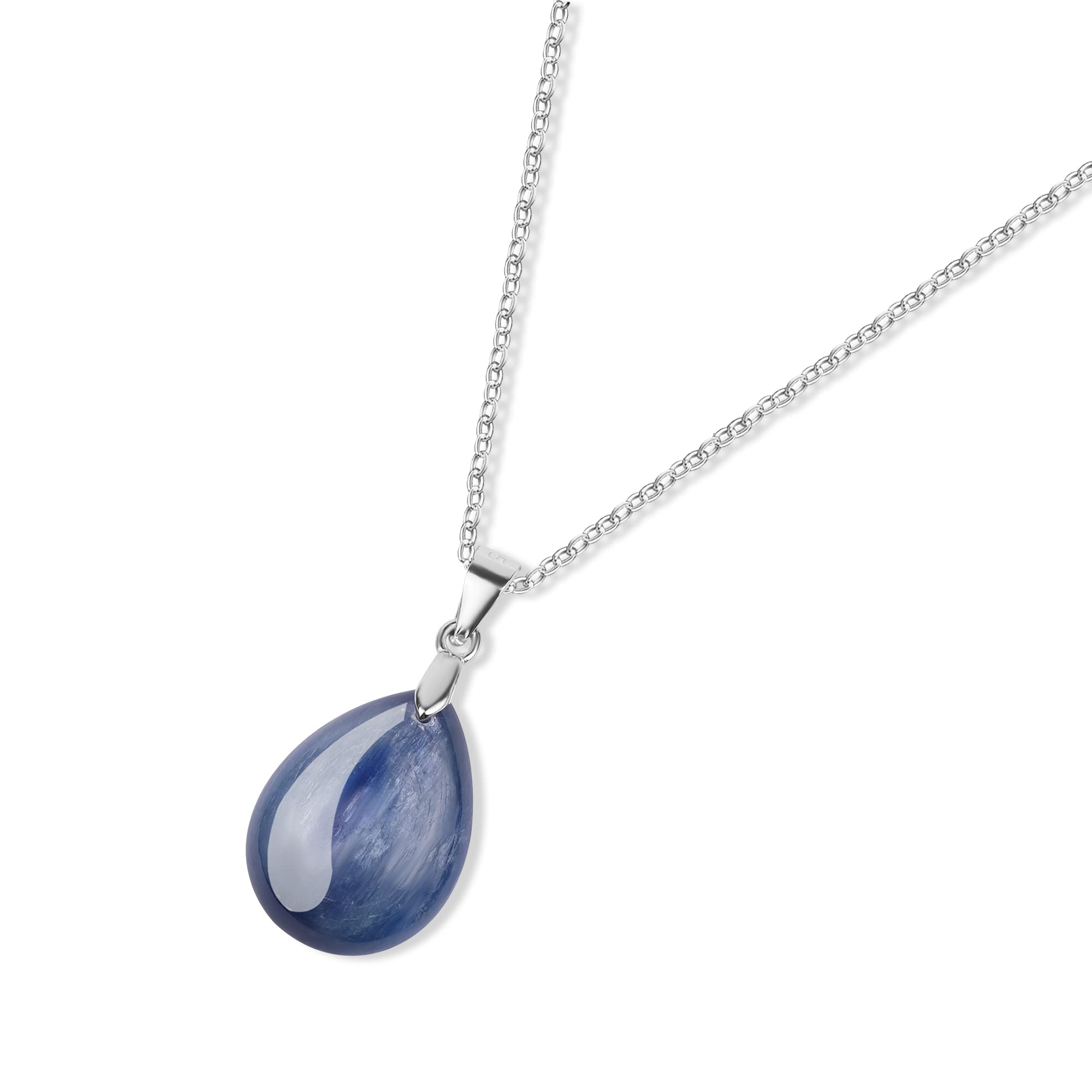 GAVU Crystal Teardrop Pendant Kyanite Blue Stone Necklace