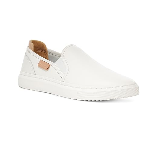 UGG Women's Alameda Slip ON Sneaker, Bright White Leather, 9