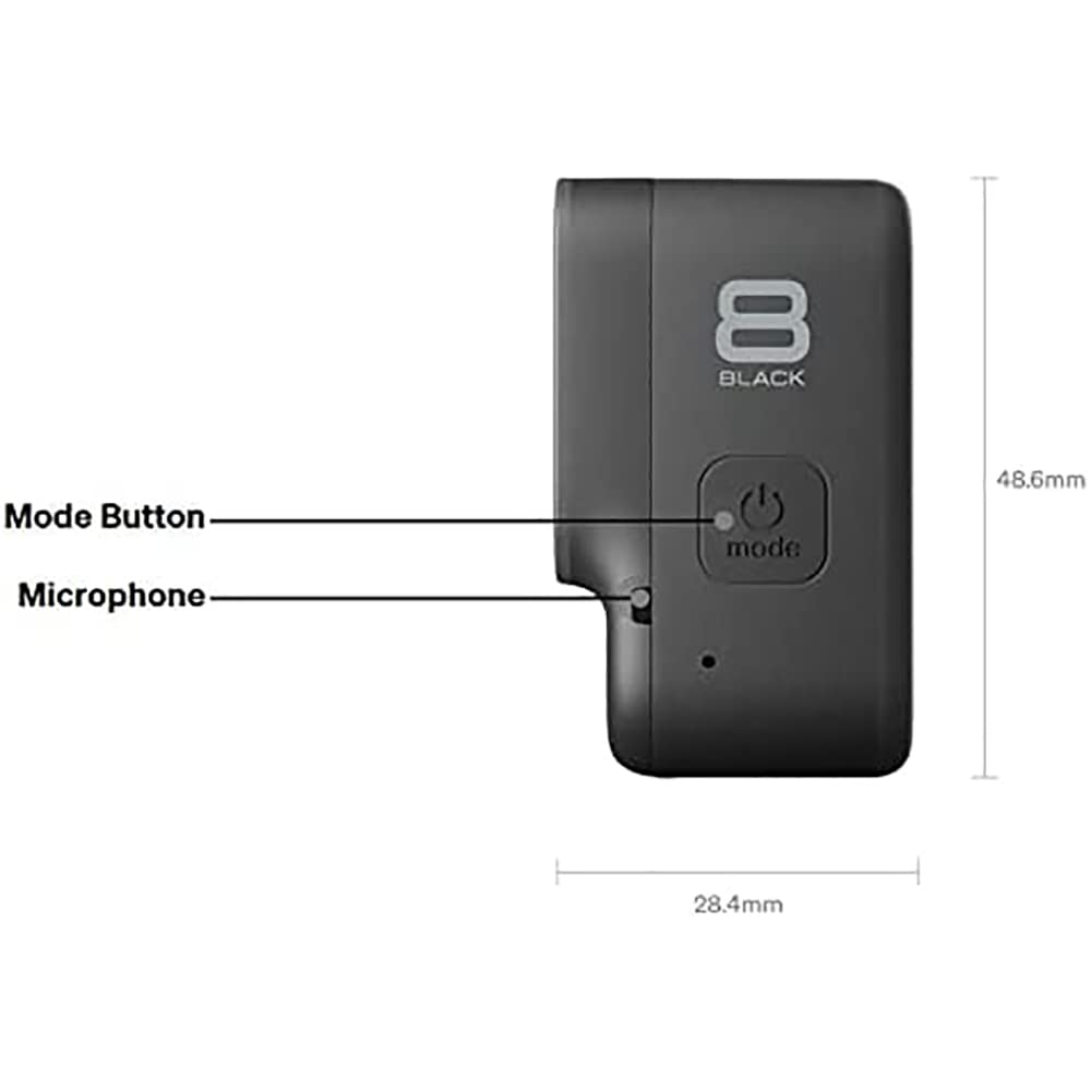 GoPro HERO8 Black Bundle: Includes HERO8 Black Action Camera, 2 Total Rechargeable Battery, Protective Housing - Broag Black Carrying Case for HERO8, Black