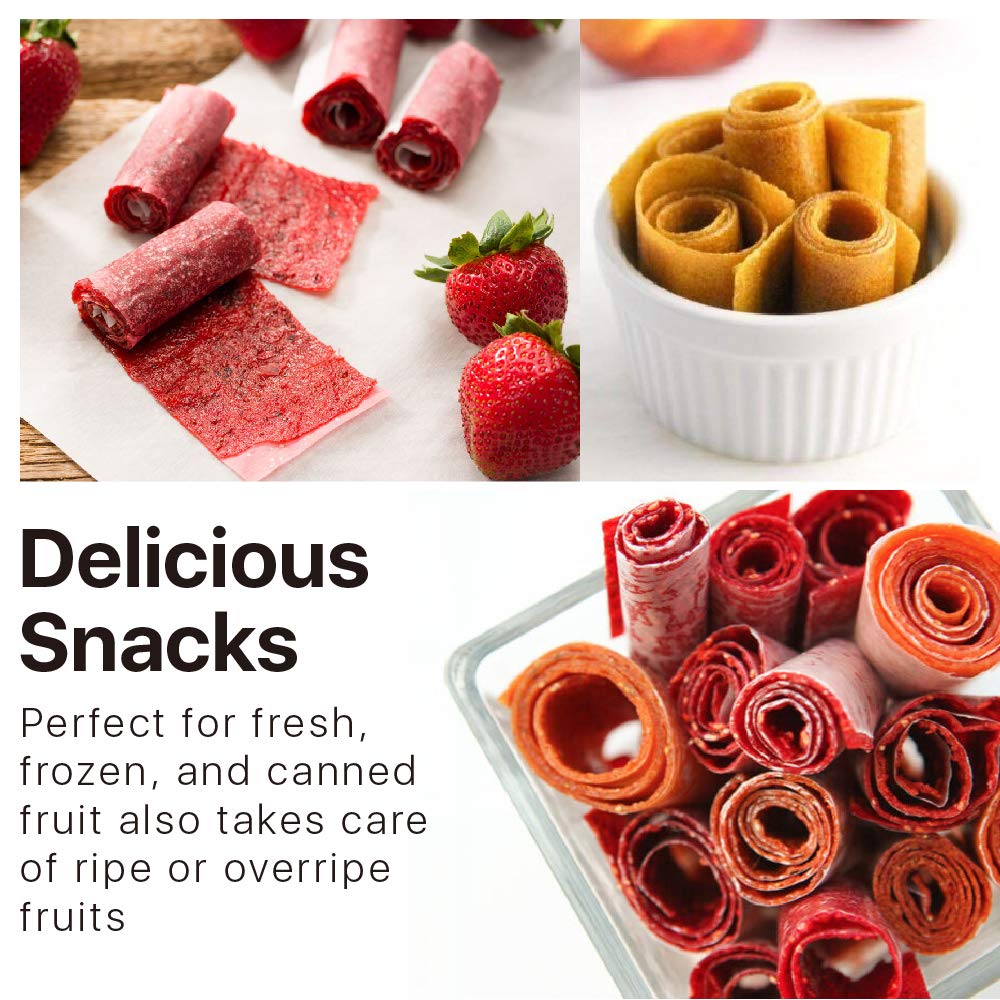 Flexzion Nonstick Fruit Leather Trays for Dehydrator, Fruit Roll Up for Food Dehydrator Machine (11 7/8 Inch) 2 Pack, Reusable Dehydrator Sheets for Dry Fruit Snacks Roll