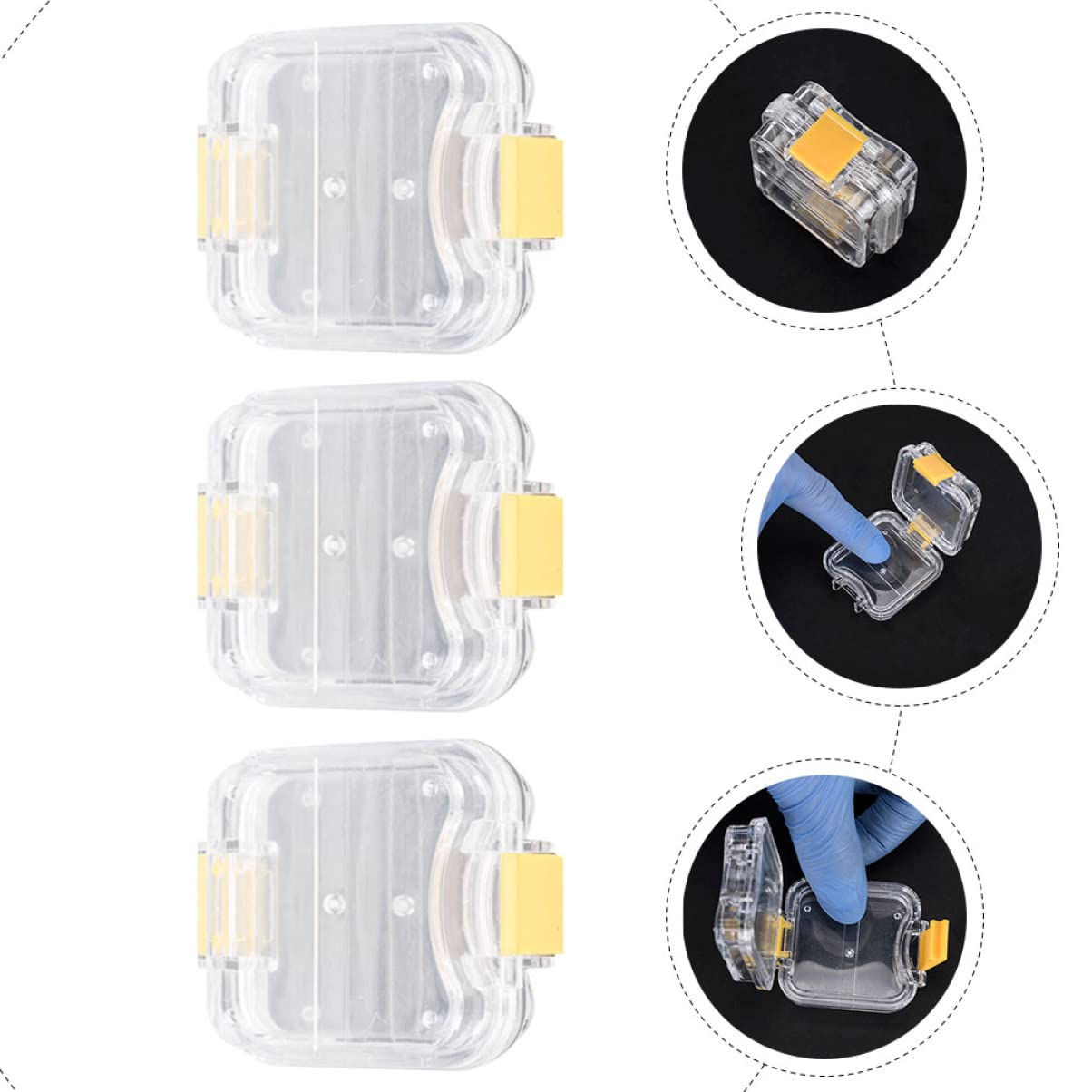 Healeved Denture Container Denture Kit Denture Kit 5Pcs Membrane Tooth Clear Denture Box Plastic Tooth Box Tooth Box Boxes Transparent Membrane Denture Container Denture Tablets Denture Tablets