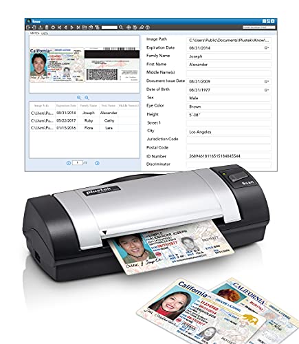 Plustek Duplex Driver Licnese & ID Card Scanner - The Integrated Software Automatically Extracts ID Data and Populates into Data Fields, in Addition to Age Verification. Support Windows only
