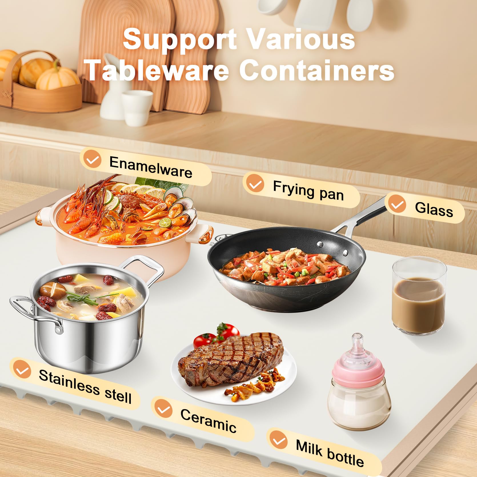 Nsyee Food Warming Mat, Electric Warming Tray with 3 Temperature Settings and Timer, Rollable Food Heating Mat, Premium Silicone Material, Multifunctional Food Warmer for Buffet, Party, Everyday Use