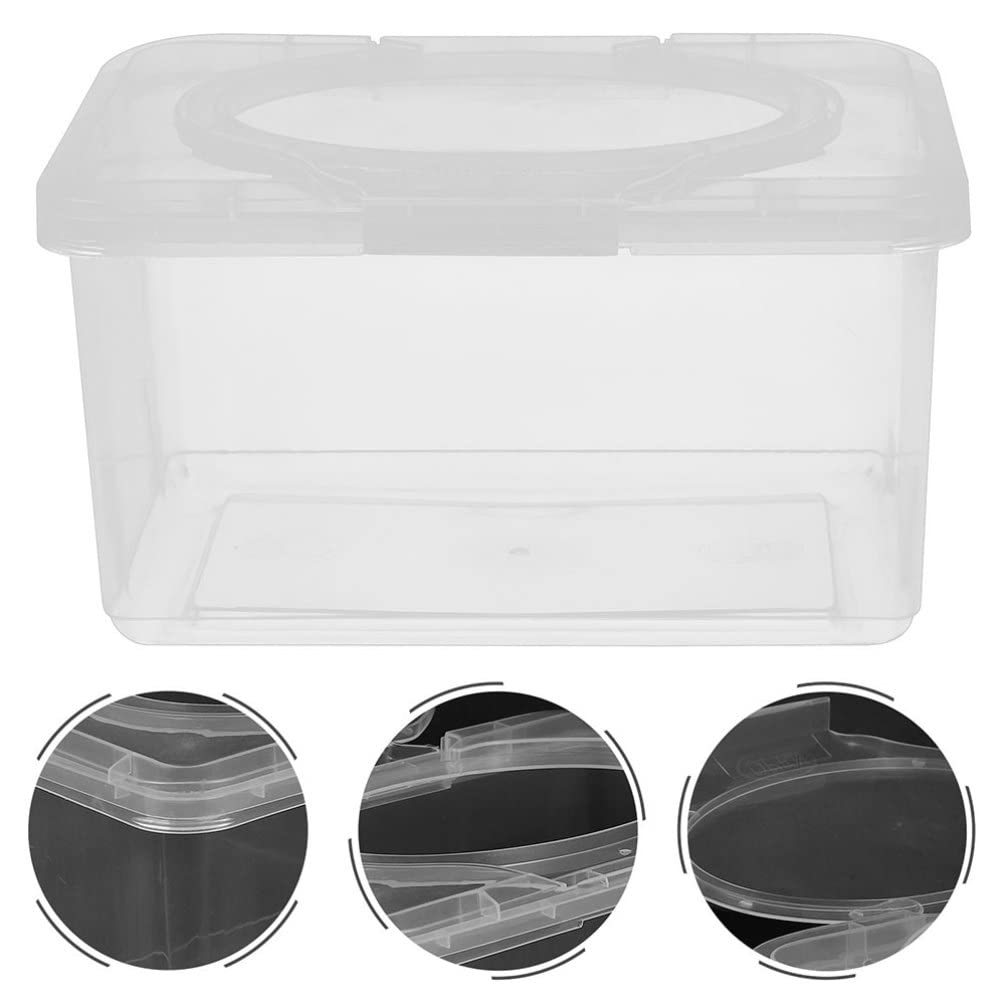 Healvian 4Pcs Baby Wipes Dispenser Clear Pull Wipe Holder Portable Tissue Box Storage Refillable Wipe Container with Sealing Lid